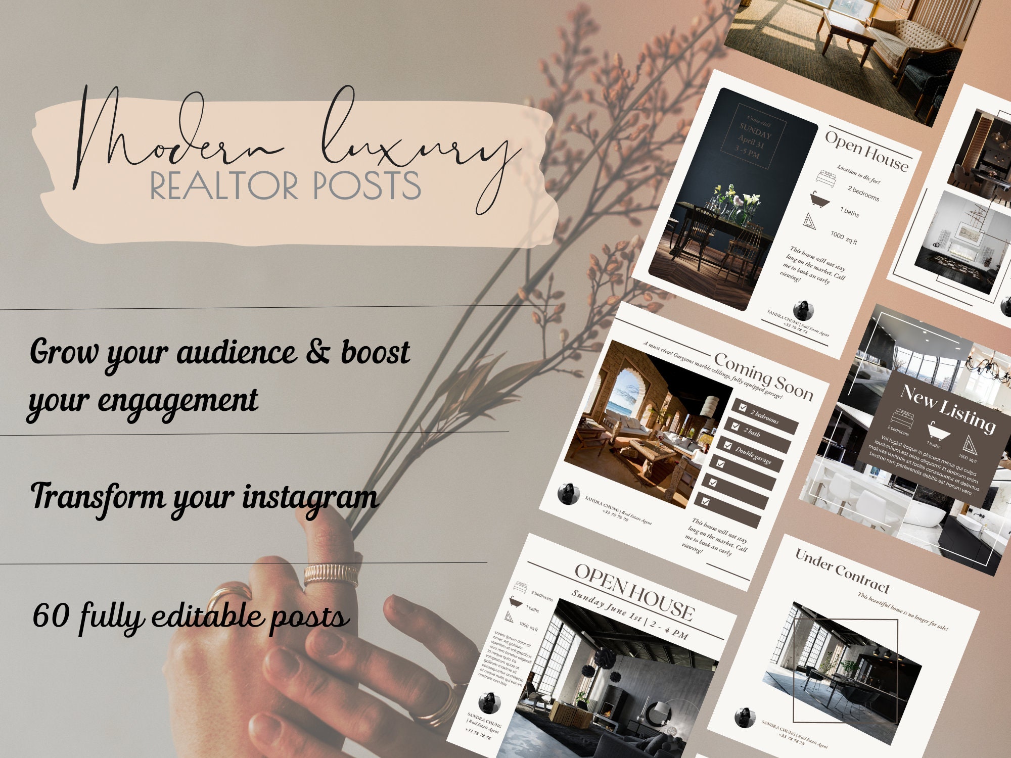 Luxury Real Estate Social Media Posts Templates Real Estate Marketing ...