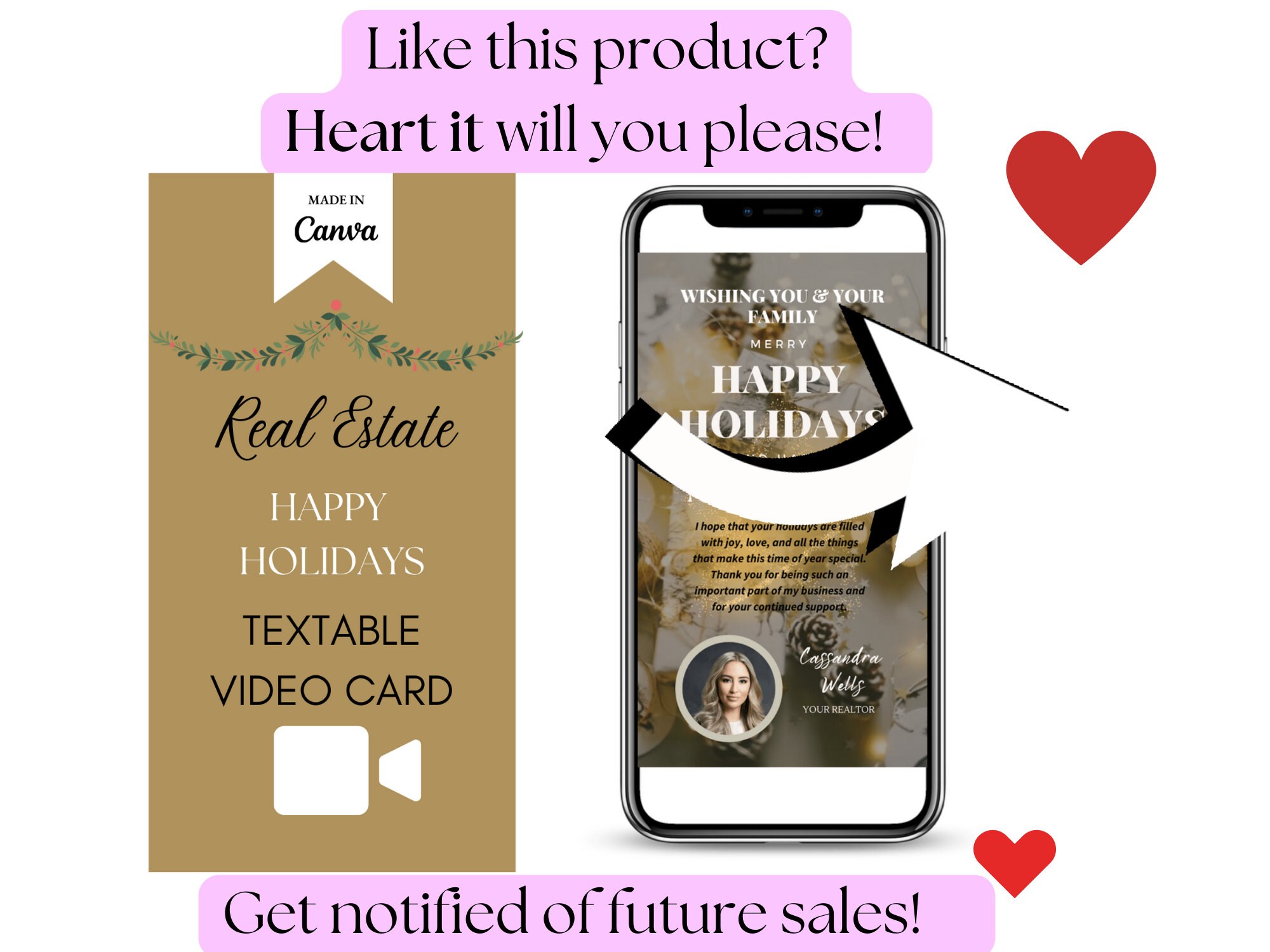 Realtor Digital Happy Holidays Textable MP4 Video Card Canva Real ...