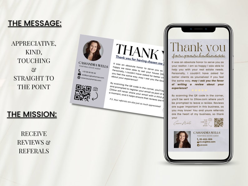 Realtor Ask for Review & Referral Printable Tag With QR Code Realtor ...