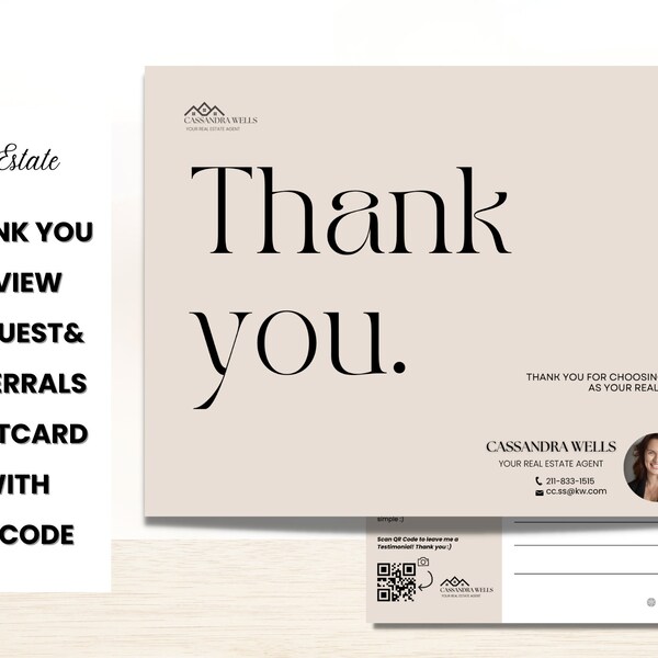 Asking for a Review Postcard Real Estate - Etsy