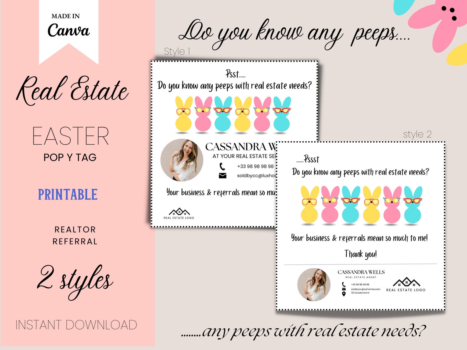 Realtor Pop by Tag Real Estate Printable Realtor Referrals Tag Real ...