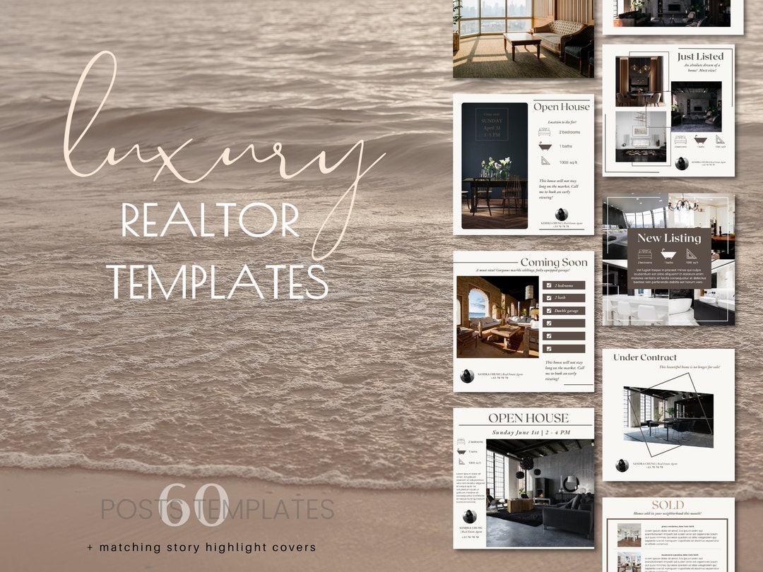 Luxury Real Estate Social Media Posts Templates Real Estate Marketing ...