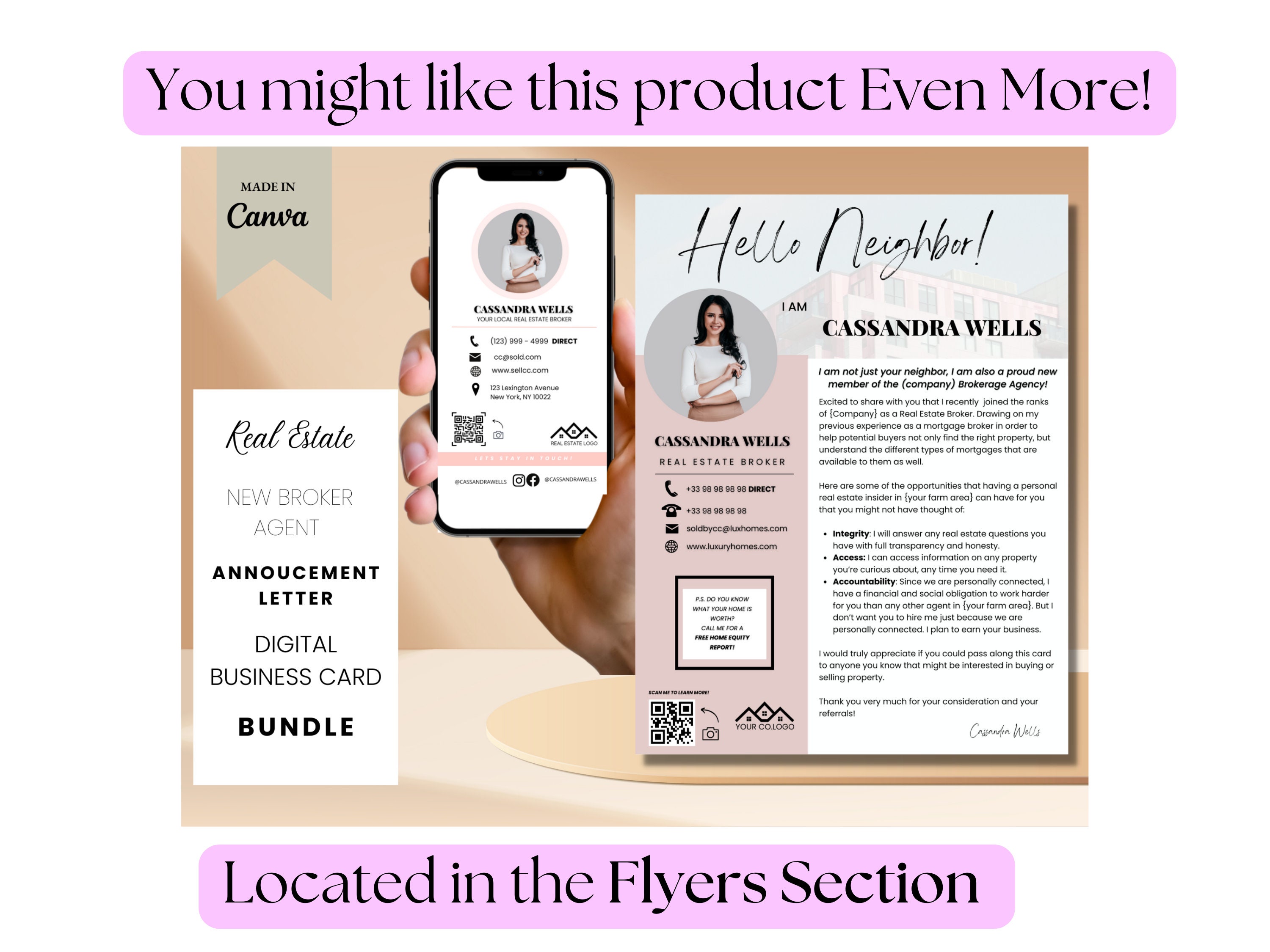 Just Reduced Announcement Real Estate Flyer With QR Code Home Price ...