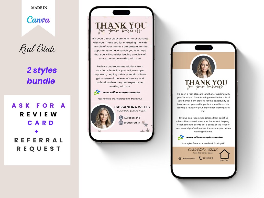 Textable Review Request Card From Client Realtor Thank You Text ...
