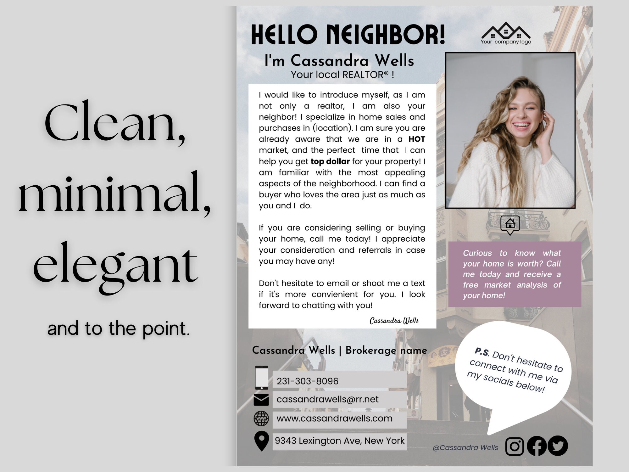 Realtor Introduction Letter Flyer Real Estate Marketing Canva Template ...