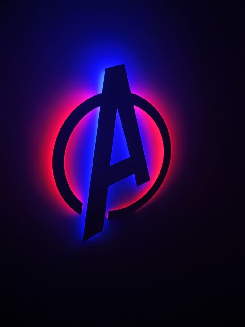 Avangers Metal Led Light Avengers Logo Sign Led marvel - Etsy