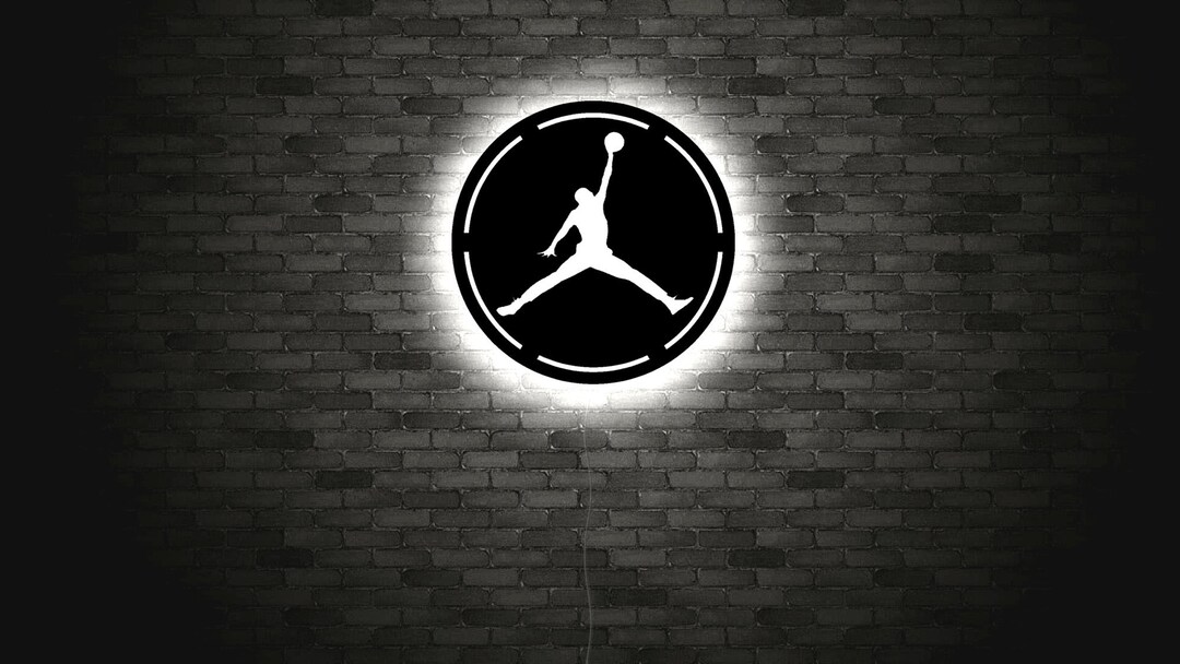 Michael Jordan Jumpman Led Wall Sign, Wood/mdf Wall Led Decor, RGB NBA ...
