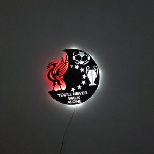 Liverpool Metal Led Light Wall Art , Liverpool Fan Wall Art ,liverpool ...