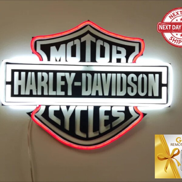 Harley Davidson Lighted Signs - Etsy