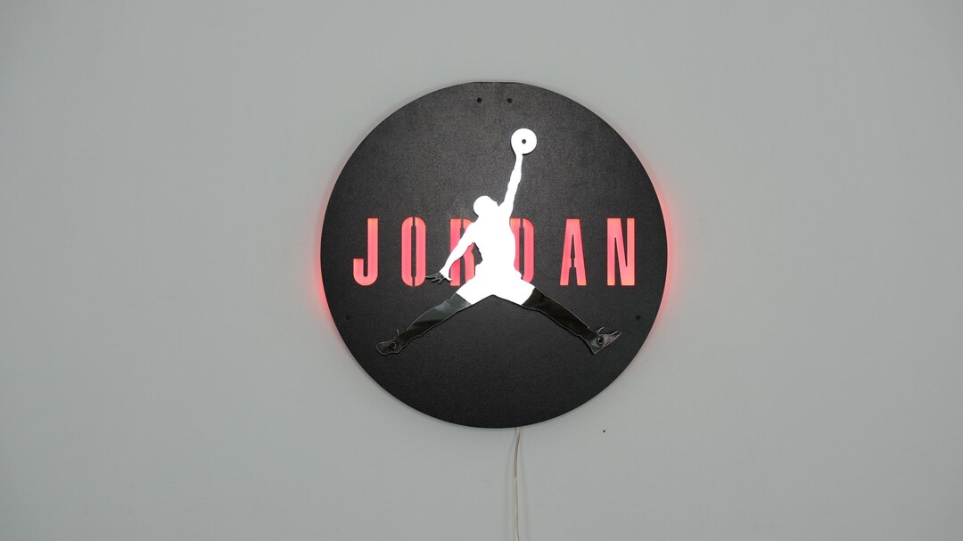 Jordan Jumpman LED Wall Art Michael Mirrored 3D Effect for Sneakerheads ...