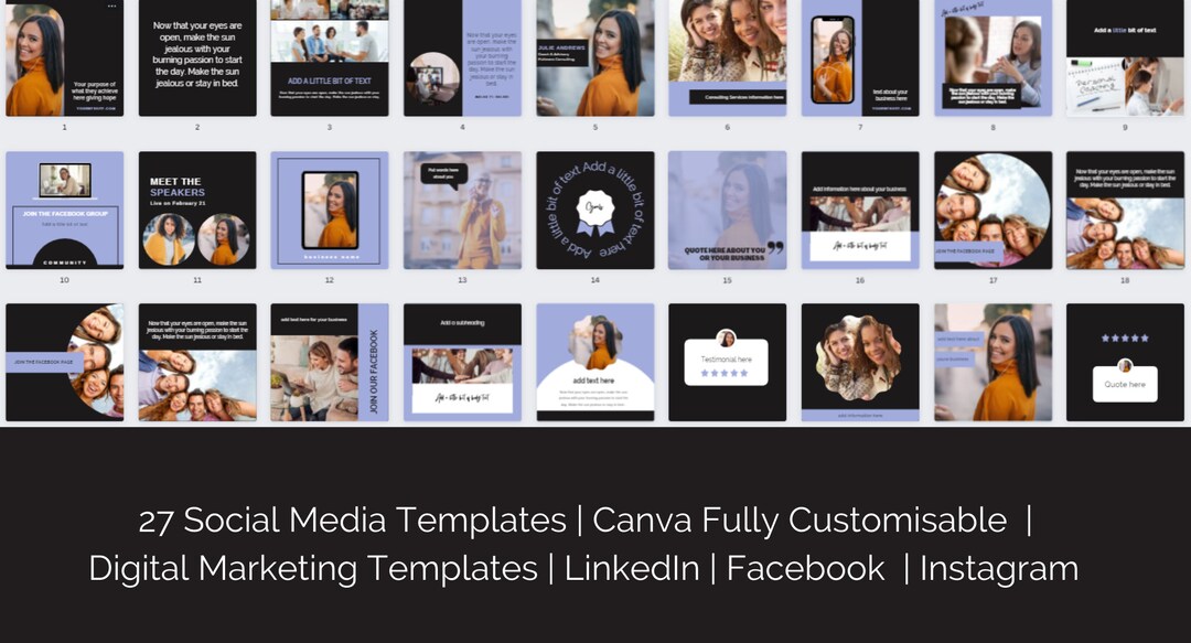 27 Social Media Templates | Canva Fully Customisable | Digital ...