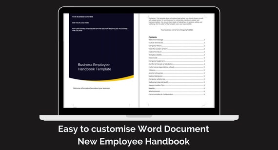 New Employee Handbook Template MS Word Document Fully | Etsy