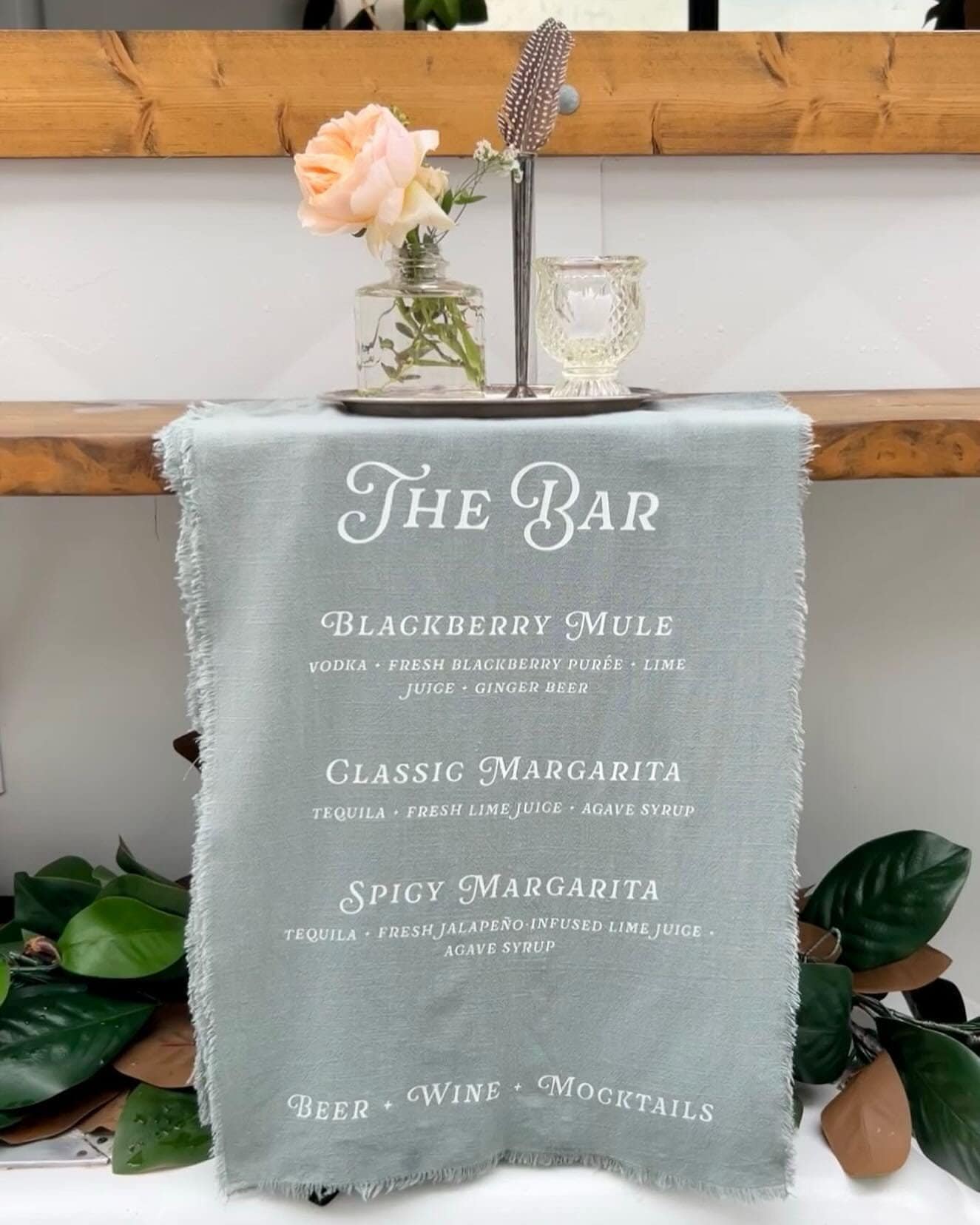 Custom Hanging Linen Wedding or Event Bar Menu | 13" X 60 - 120" - Etsy
