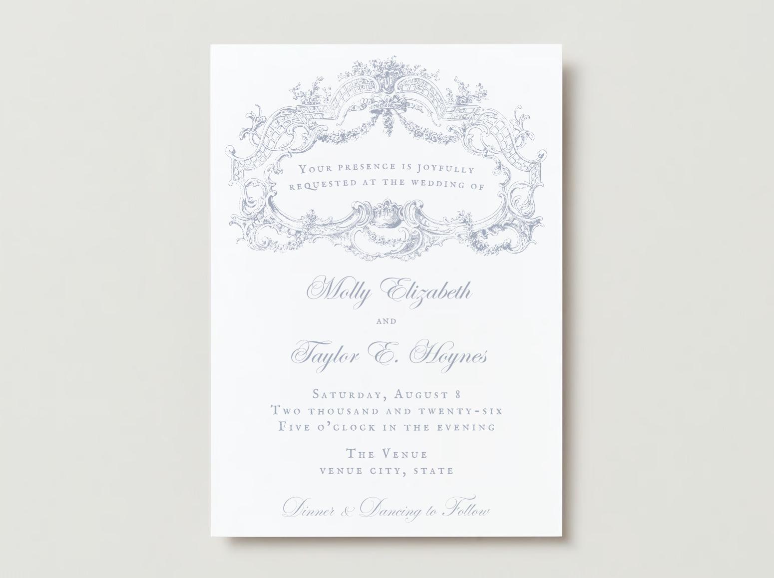 Elegant Regal Wedding Invitation Template | Digital Canva Download ...