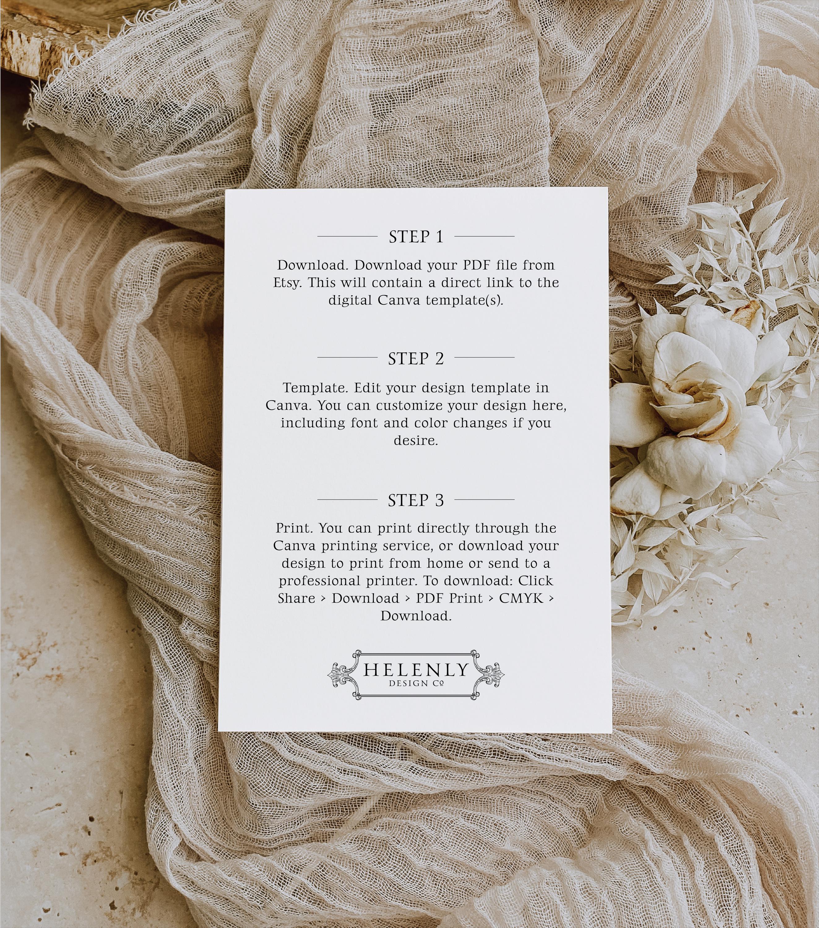 Secret Garden Wedding Invitation Suite | Digital Canva Template ...