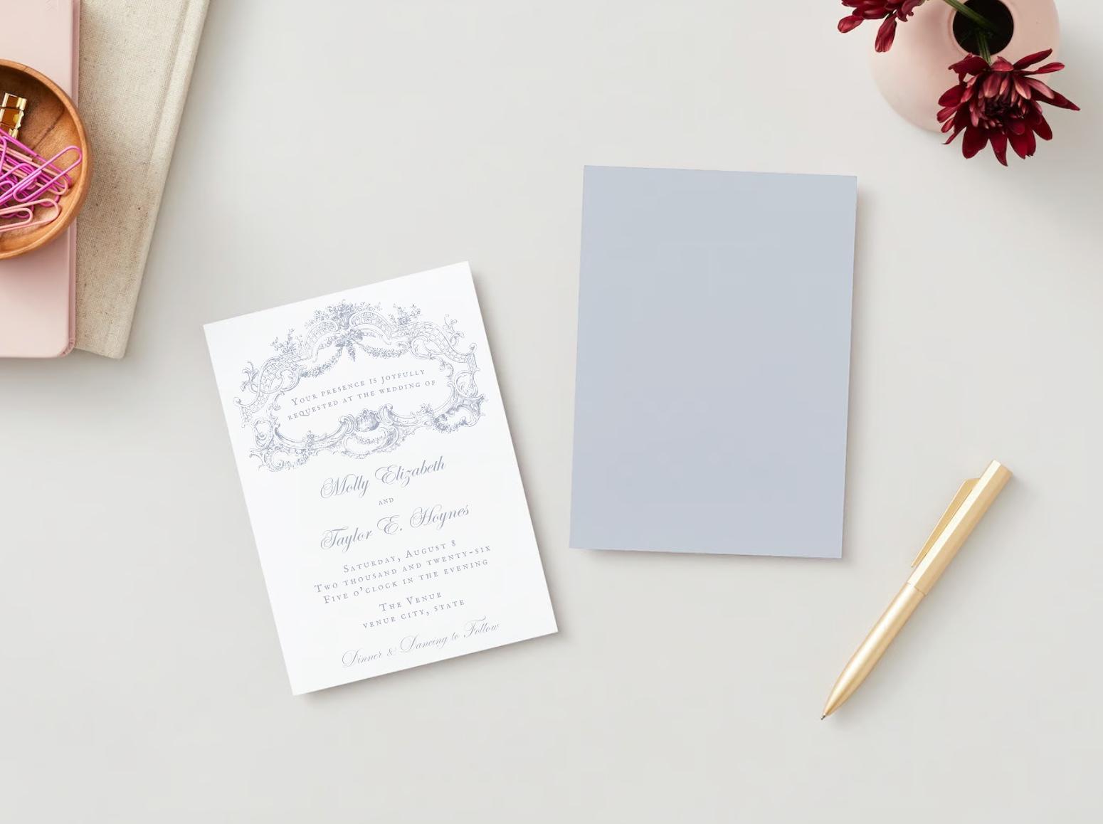 Elegant Regal Wedding Invitation Template | Digital Canva Download ...