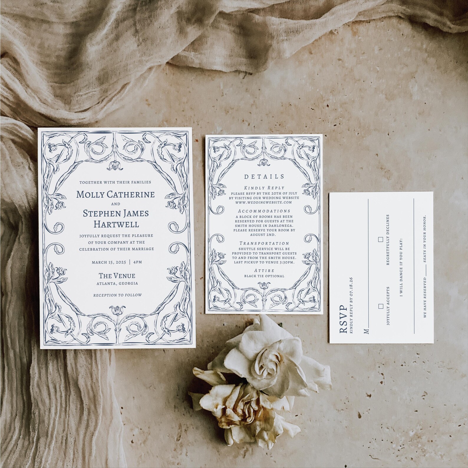 Secret Garden Wedding Invitation Suite | Digital Canva Template ...