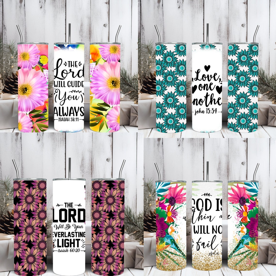 45 Bible Verses Tumbler Bundle, 20 OZ Christian Bible Verses ...