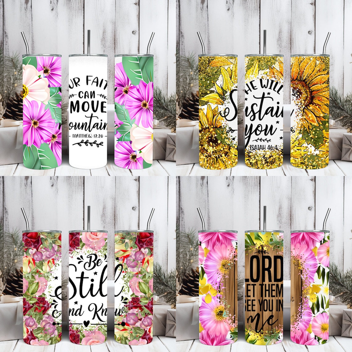 45 Bible Verses Tumbler Bundle, 20 OZ Christian Bible Verses ...