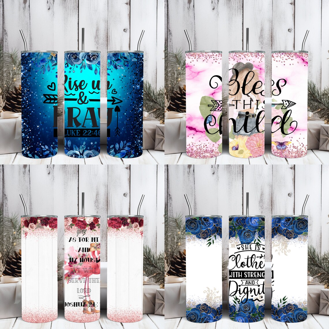 45 Bible Verses Tumbler Bundle, 20 OZ Christian Bible Verses ...