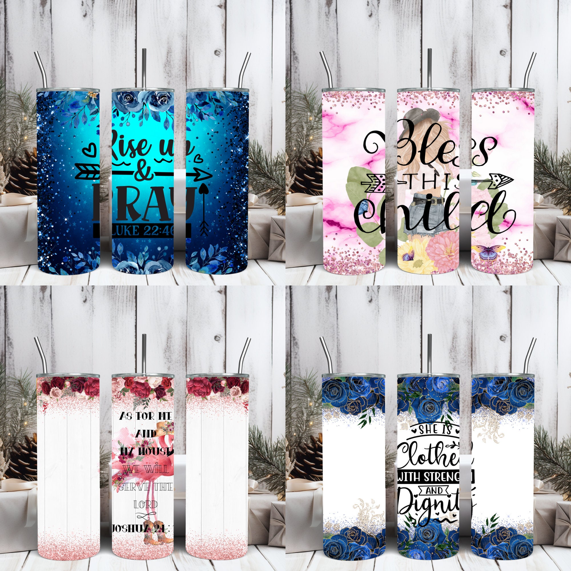 45 Bible Verses Tumbler Bundle, 20 OZ Christian Bible Verses ...