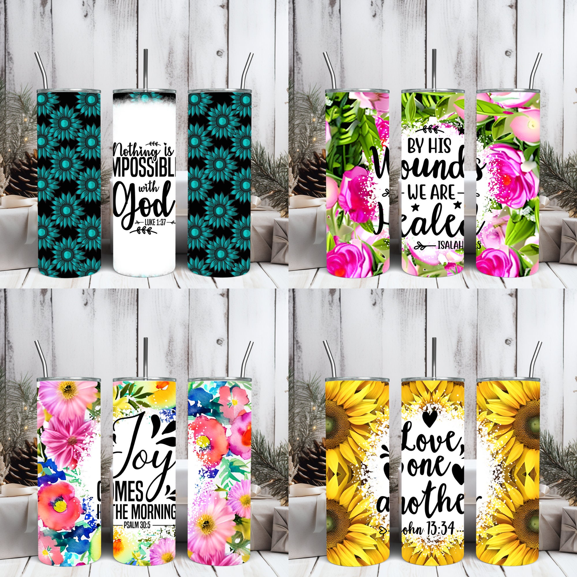 45 Bible Verses Tumbler Bundle, 20 OZ Christian Bible Verses ...