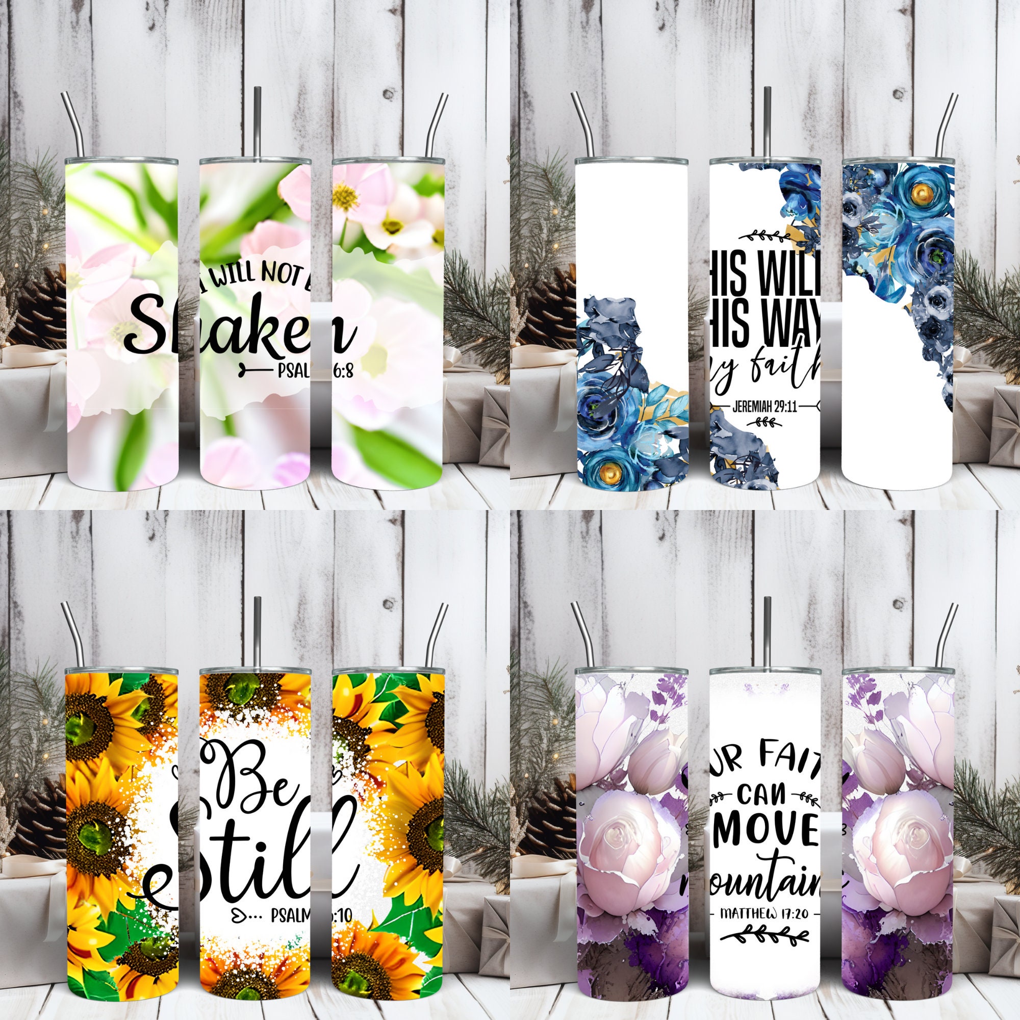 45 Bible Verses Tumbler Bundle, 20 OZ Christian Bible Verses ...