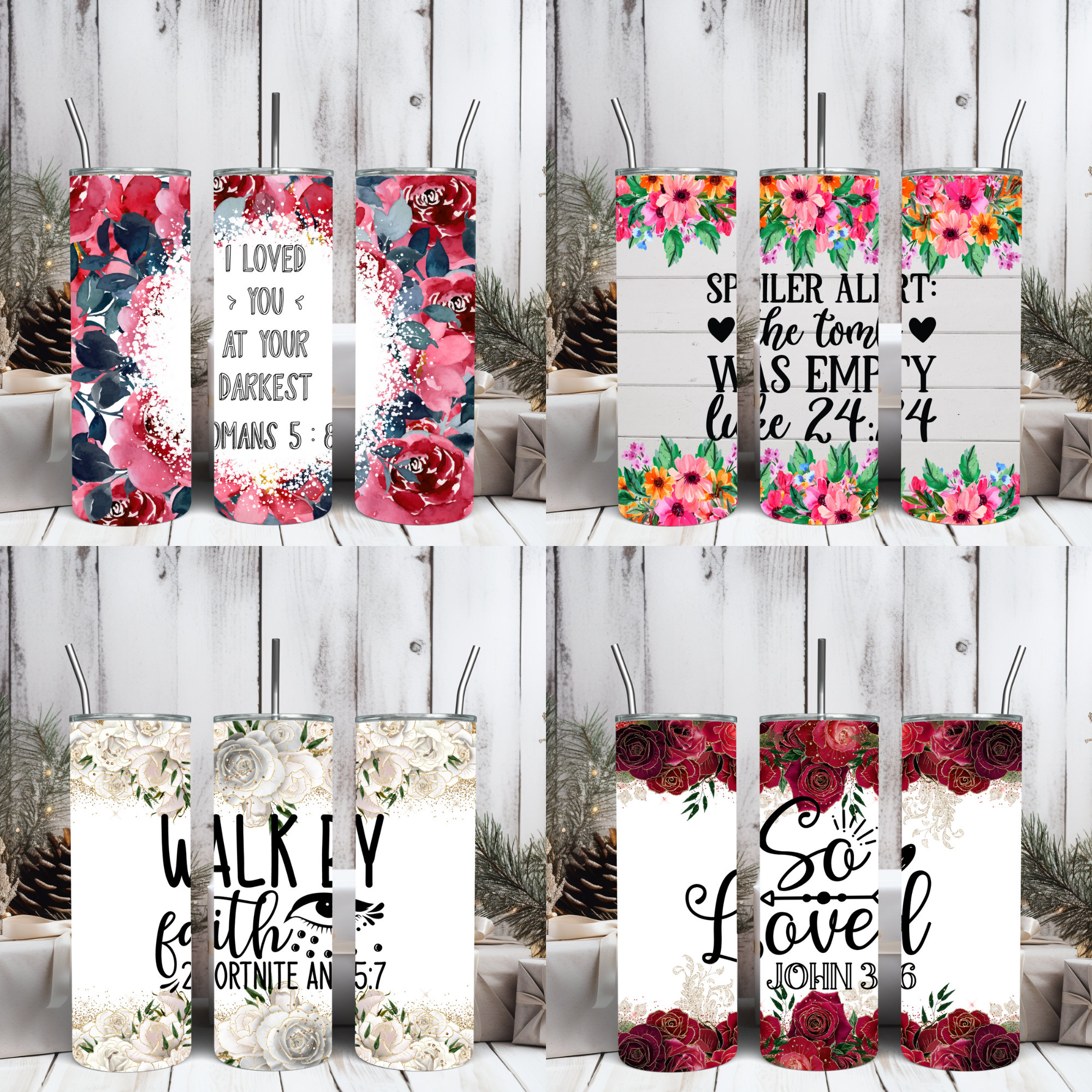 45 Bible Verses Tumbler Bundle, 20 OZ Christian Bible Verses ...