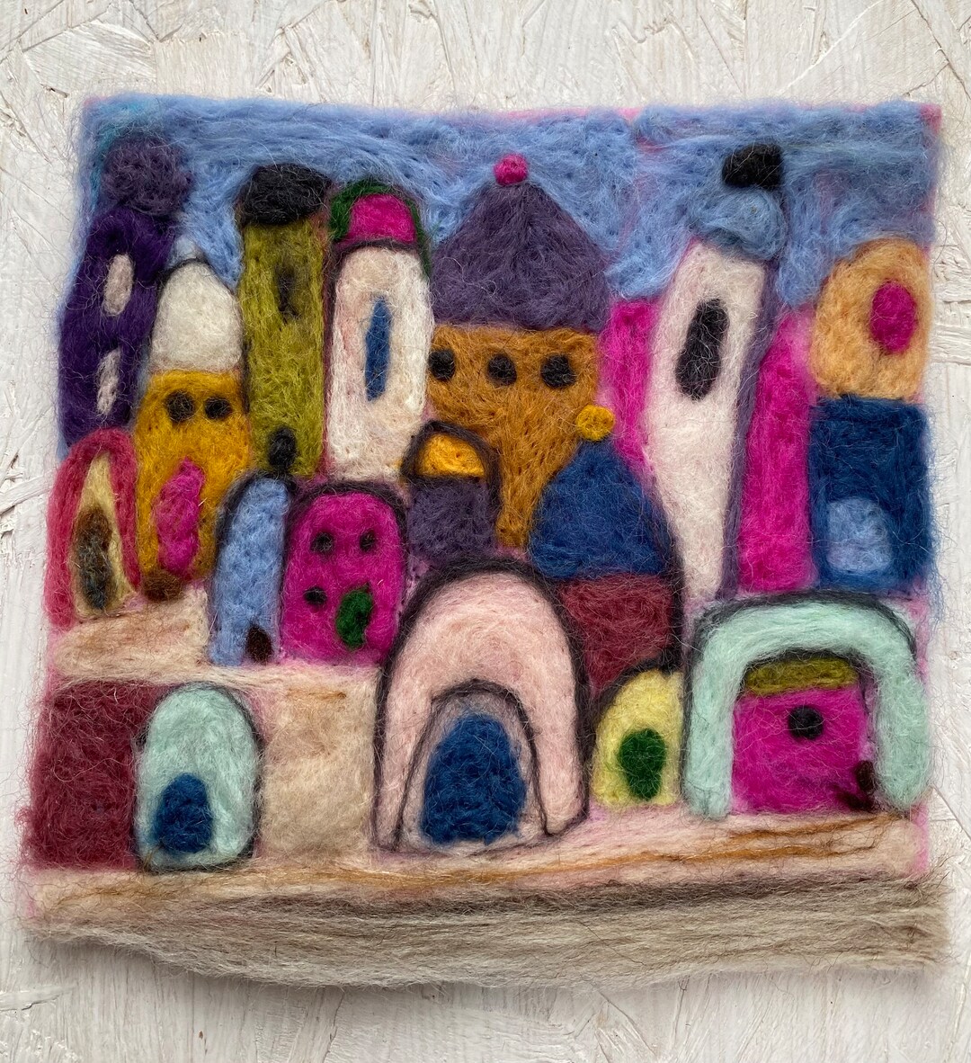 Moroccan Inspired Needle Felt Wall Art Picture Medina Roof Tops - Etsy