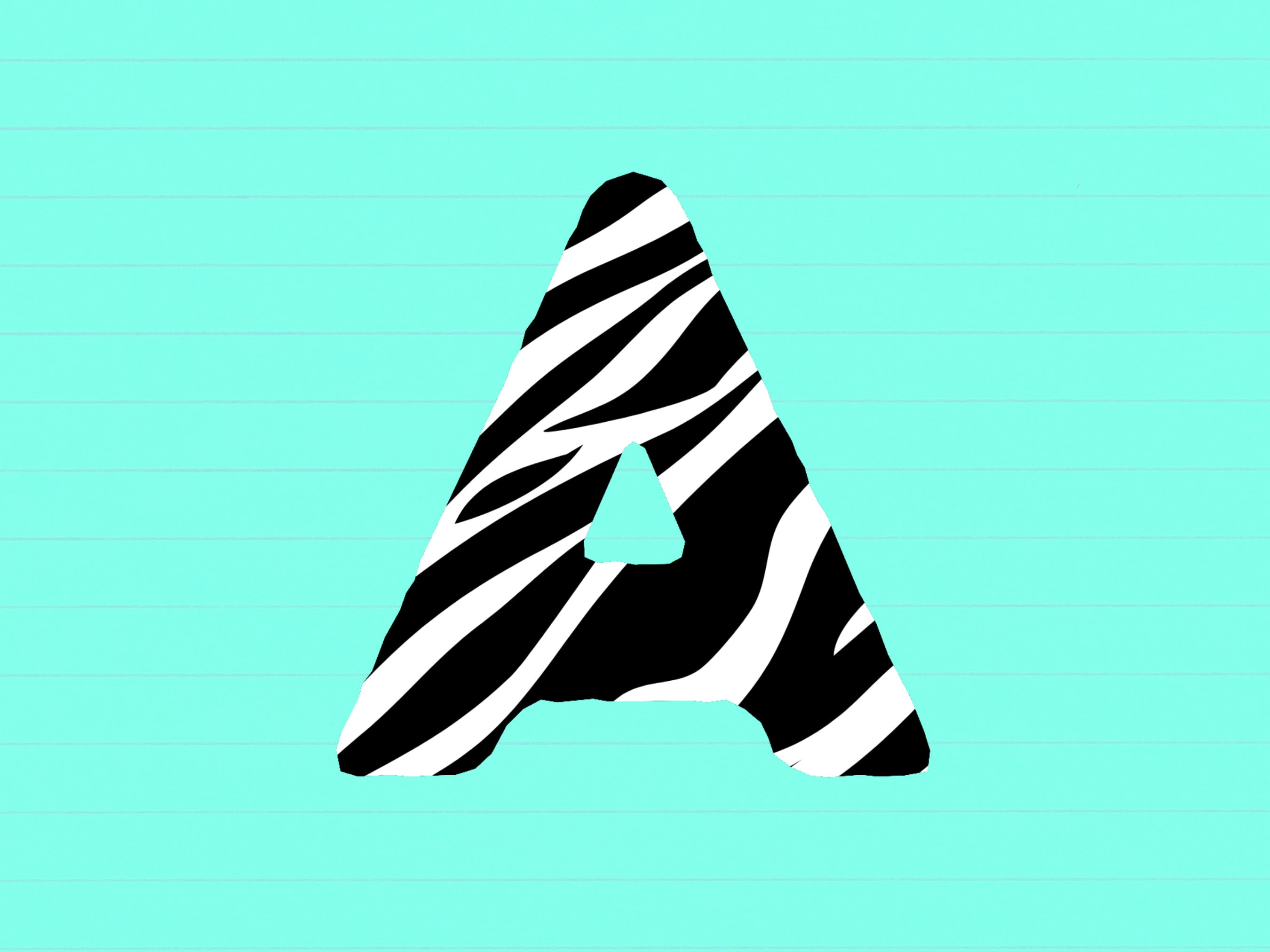 Zebra Font SVG ABC Zebra Png Zebra Alphabet Striped Letters Svg Zebra ...