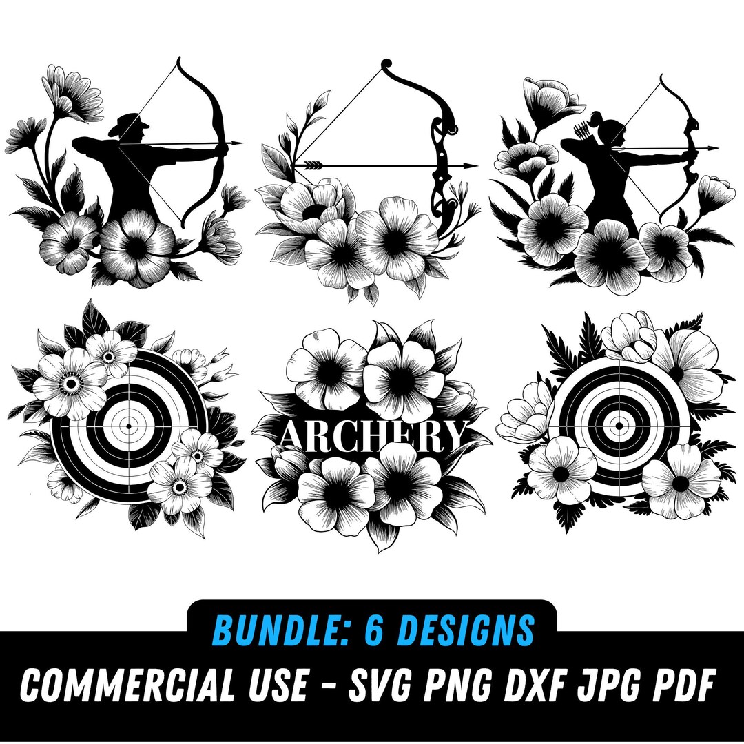 Archery SVG Bundle | Floral Archery Png | Love Archery | Digital File ...