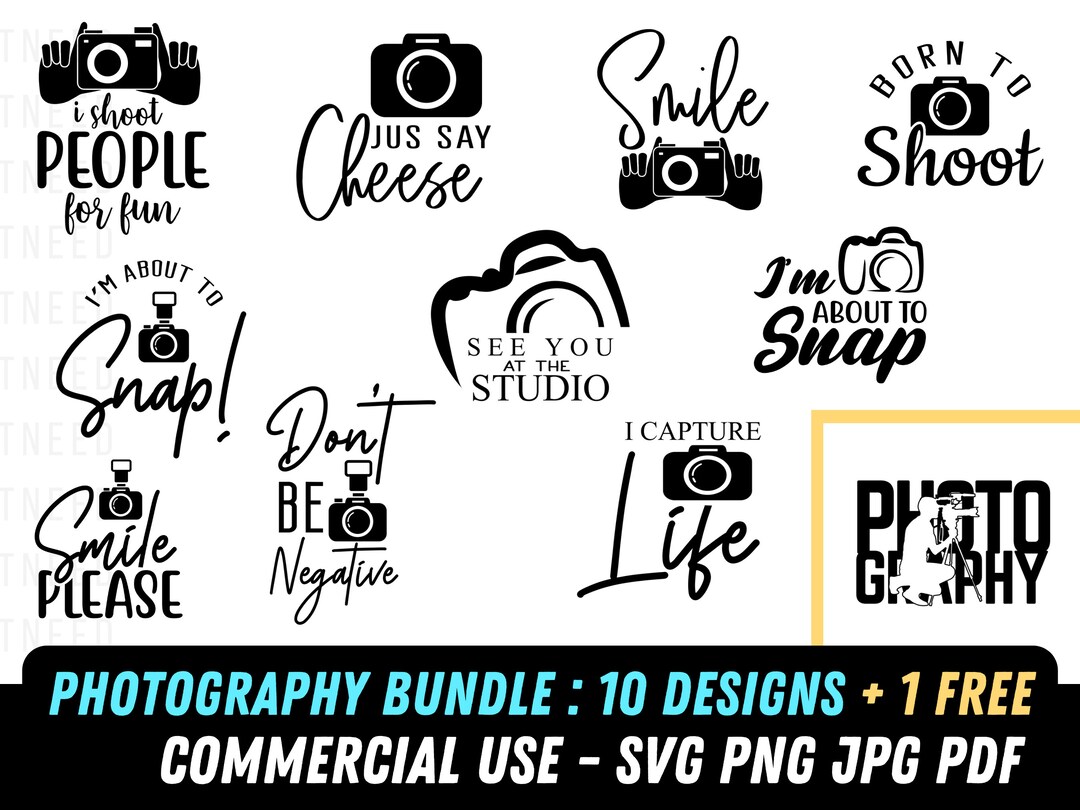 Photography Bundle SVG | Photography Design Bundle | Photography ...