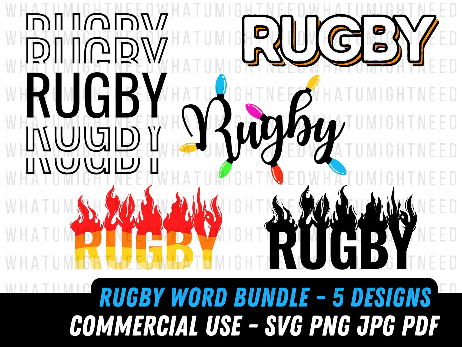 Word Rugby SVG Rugby Png Digital File Rugby Player Design Rugby Player ...
