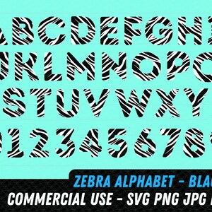 Zebra Font SVG ABC Zebra Png Zebra Alphabet Striped Letters Svg Zebra ...