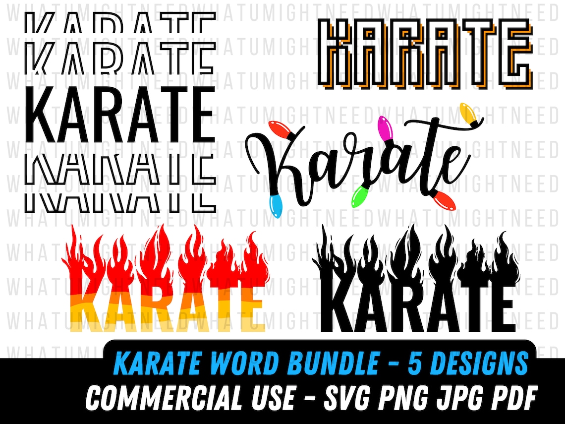 Word Karate SVG Karate Png Digital File Karateka Design Karate Fighter ...