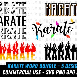 Word Karate SVG Karate Png Digital File Karateka Design Karate Fighter ...