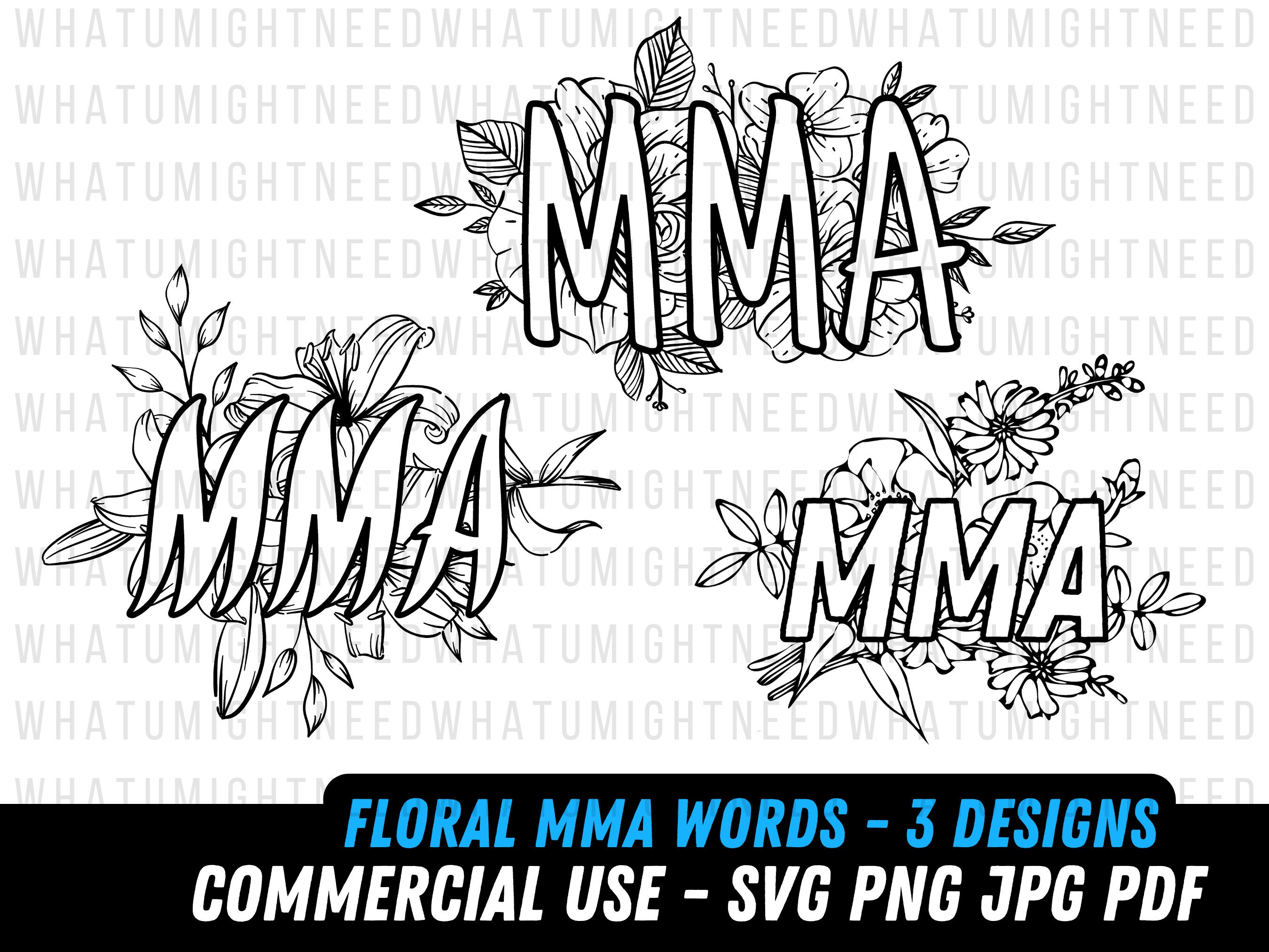MMA Bundle SVG | Mma Floral Png | Mma Fighter Digital File | Mixed ...