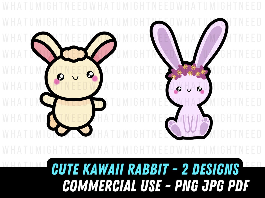 Cute Kawaii Rabbit Design Kawaii Png Cute Rabbit Digital File Cute ...