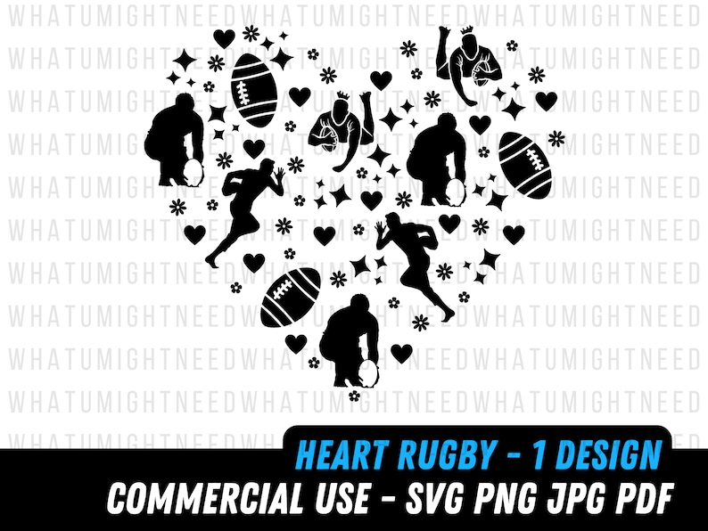 Heart Rugby SVG Rugby Svg Rugby Vector Rugby Player Svg Rugby Png ...