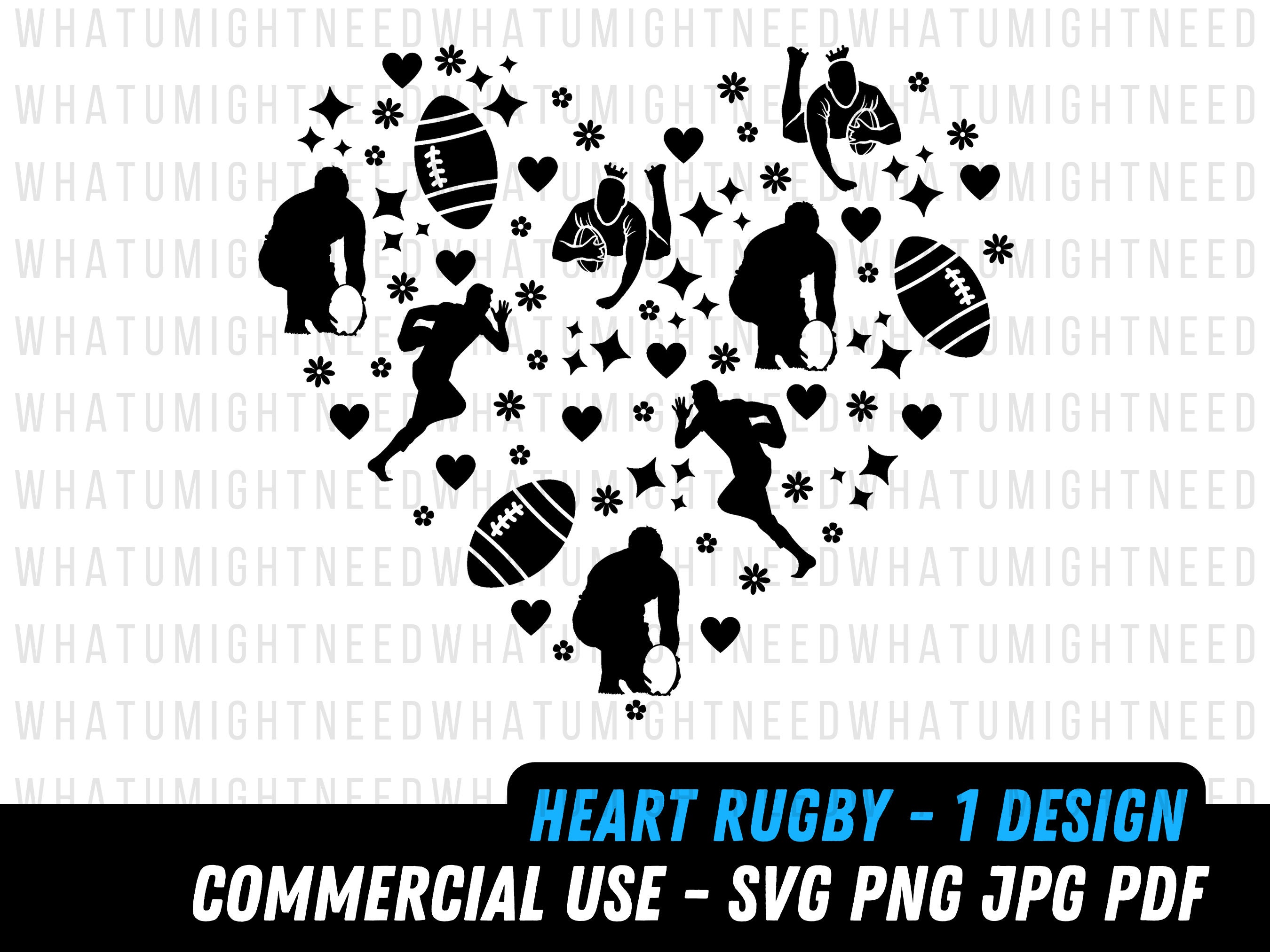 Heart Rugby SVG Rugby Svg Rugby Vector Rugby Player Svg Rugby Png ...