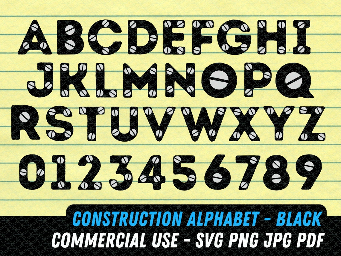 Construction Font SVG ABC Construction Png Construction Alphabet ...