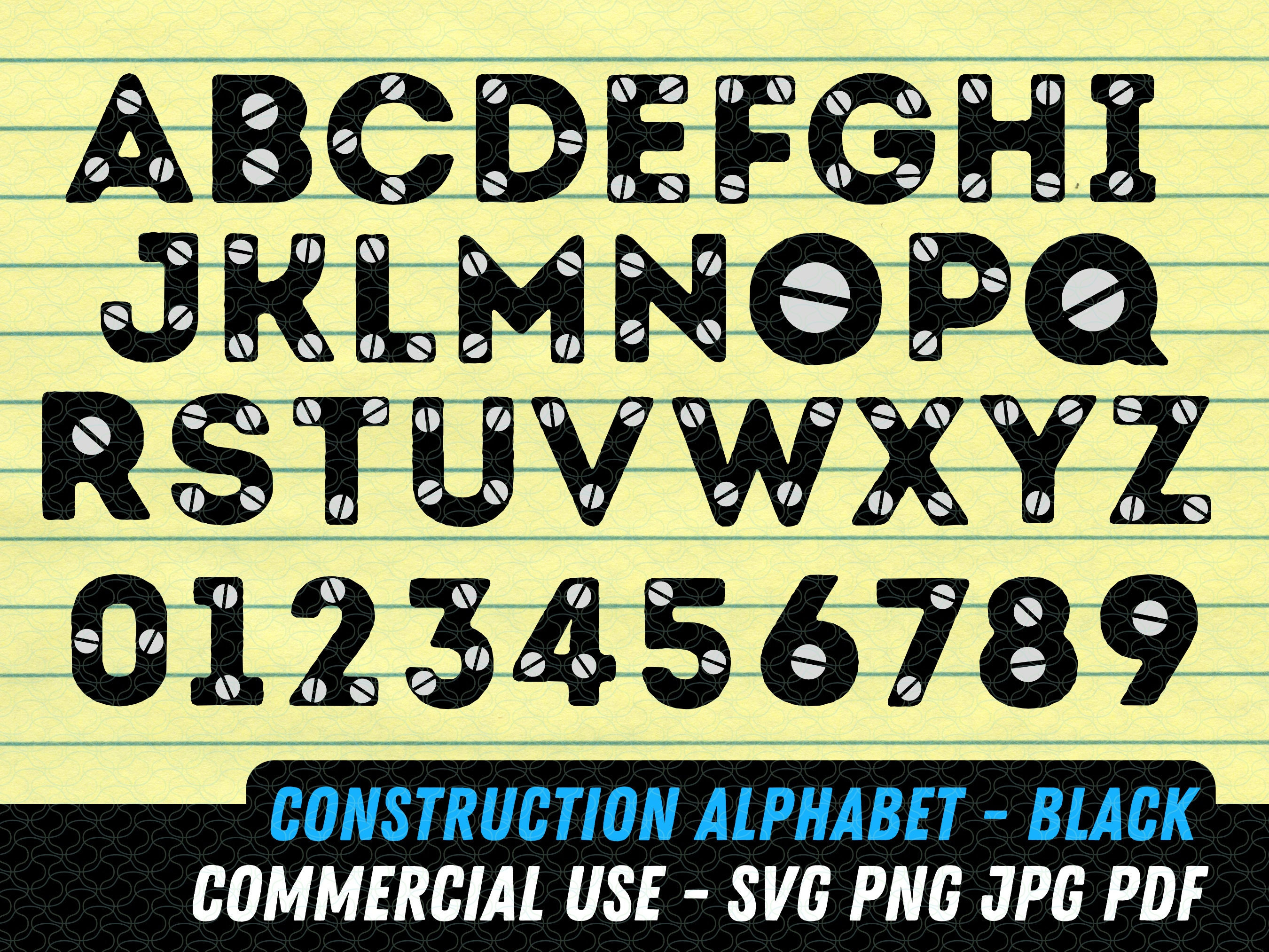 Construction Font SVG ABC Construction Png Construction Alphabet ...