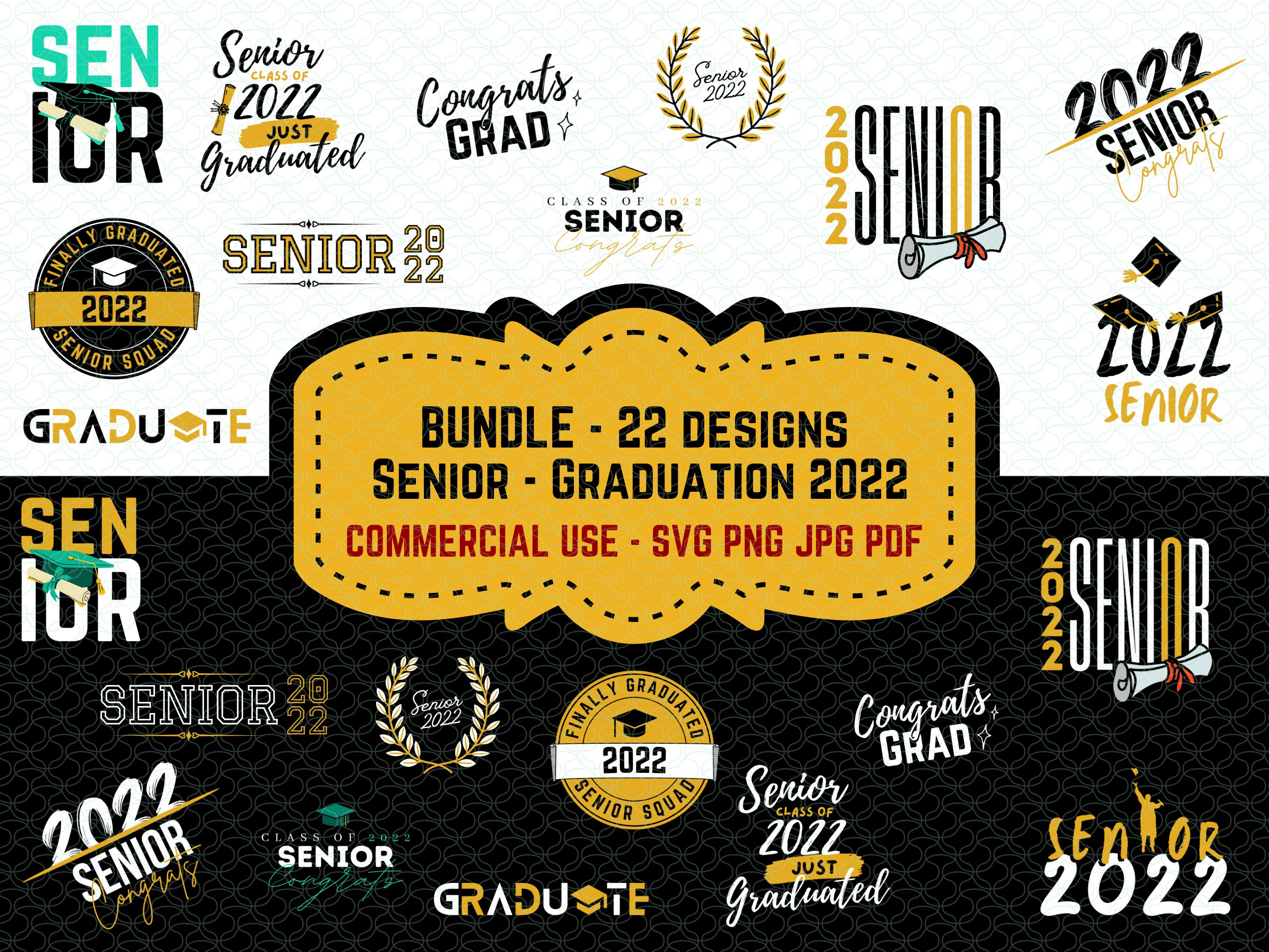 Graduation Bundle SVG Graduate 2022 Png Congrats Senior Digital File ...