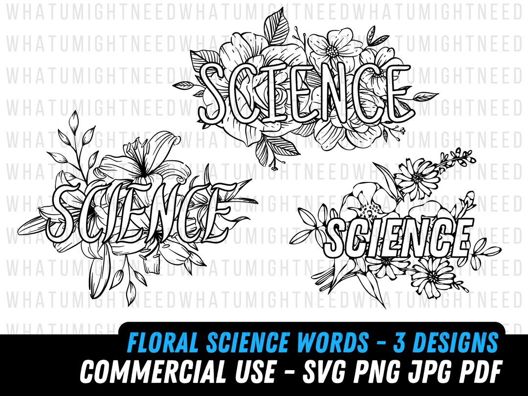 Science Bundle SVG Science Floral Png Science Teacher Digital File ...