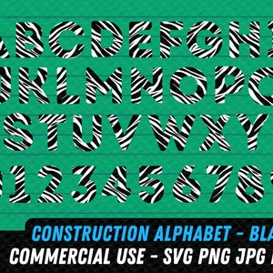 Zebra Font SVG ABC Zebra Png Zebra Alphabet Striped | Etsy