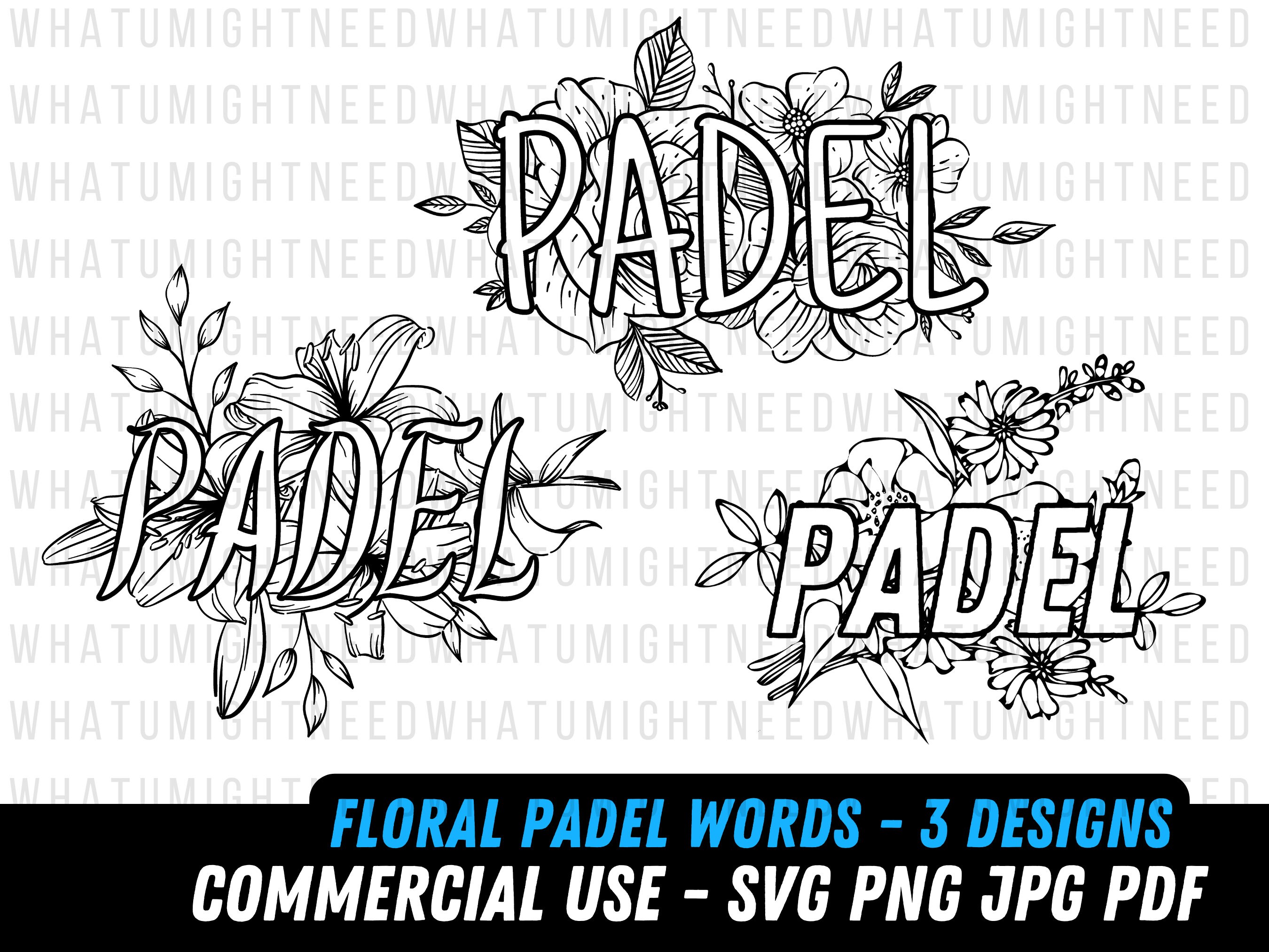 Paquete Padel SVG / Padel floral png / Padel player digital - Etsy México