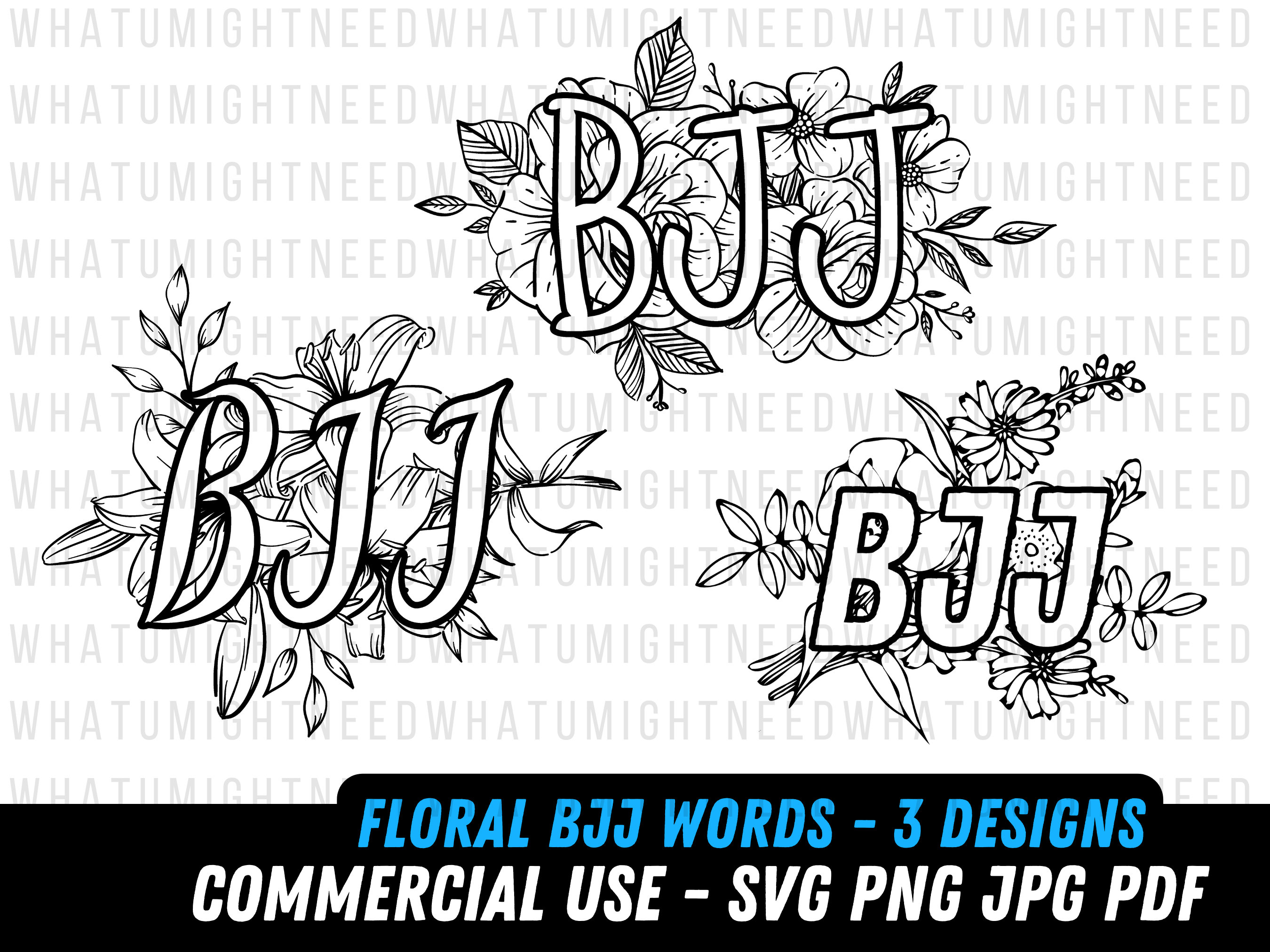 BJJ Bundle SVG Bjj Floral Png Bjj Fighter Digital File - Etsy