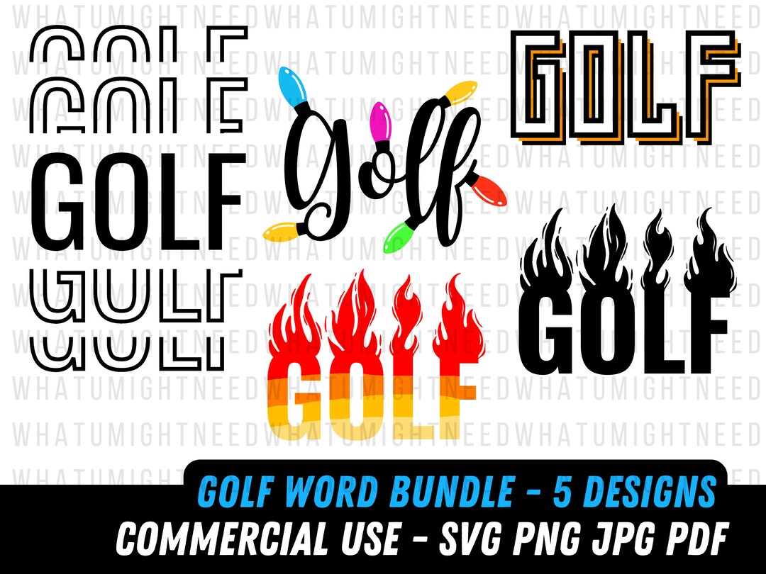 Word Golf SVG Golf Png Digital File Golfer Design Golfer Svg Bundle ...