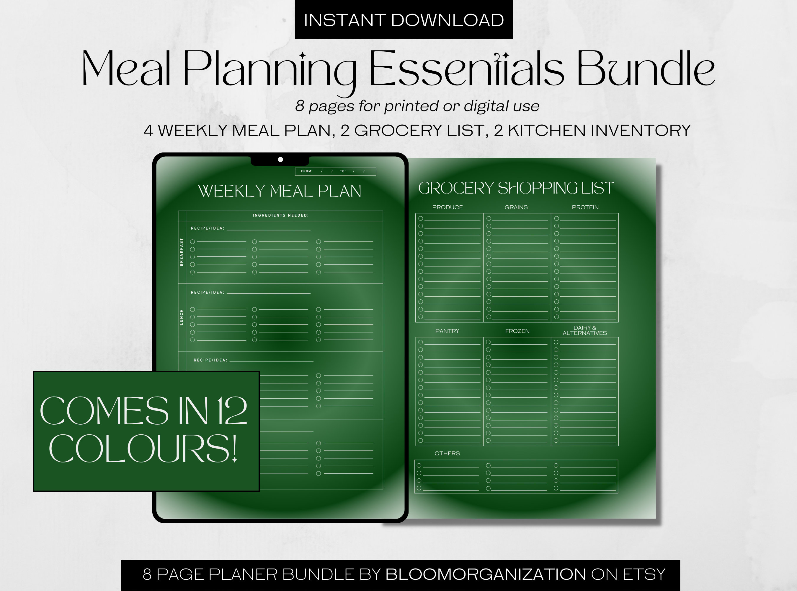 Essential Meal Plan Template Meal Plan Printable Meal Prep - Etsy