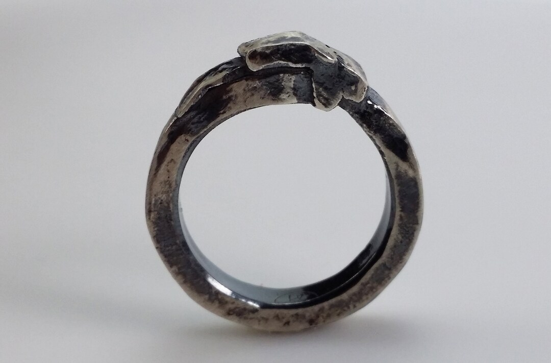 Rustic Forged Silver Ring, Goldsmith's Work, Sterling Silver - Etsy